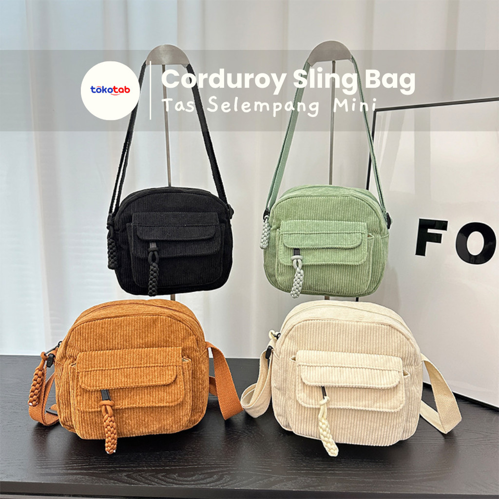 Jual Tokotab - Tas Selempang Corduroy Slingbag Corduroy Tas Bahu Wanita ...