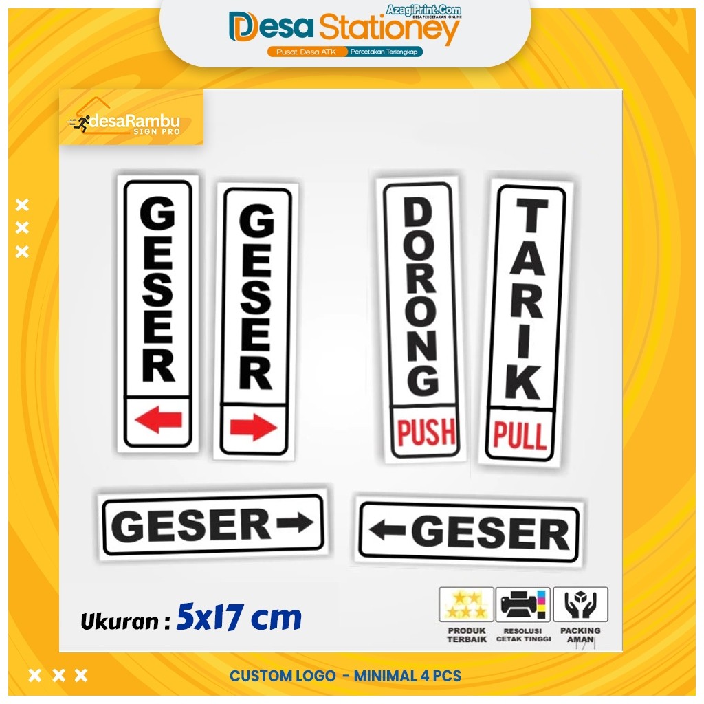 Jual Stiker Pintu Tarik Dorong Sing Push Pull Sign Pintu Kaca - Afbi ...