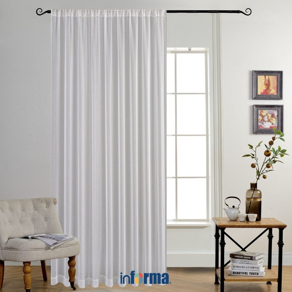 Jual Informa 280X250 cm Tirai Vitrase Stripe Brush - Putih | Shopee ...