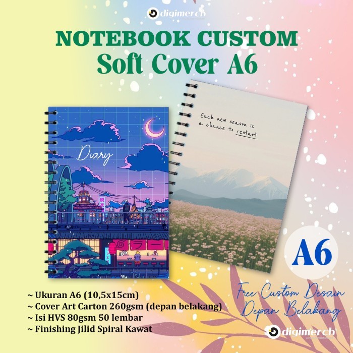 Jual NOTES A6 | NOTEBOOK A6 CUSTOM | BLOKNOTE SPIRAL SOFTCOVER HVS ...