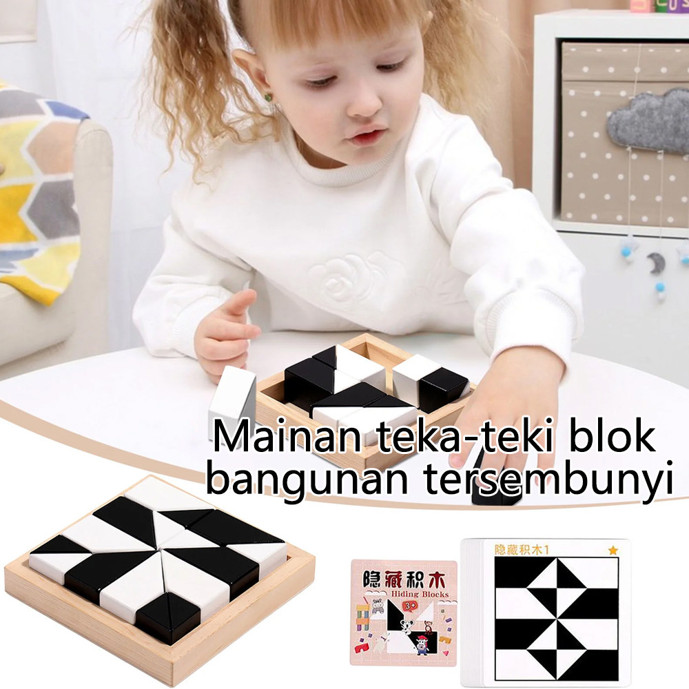 Jual 3D Geometri Puzzle Blok Bangunan Tersembunyi Anak-anak Permainan ...