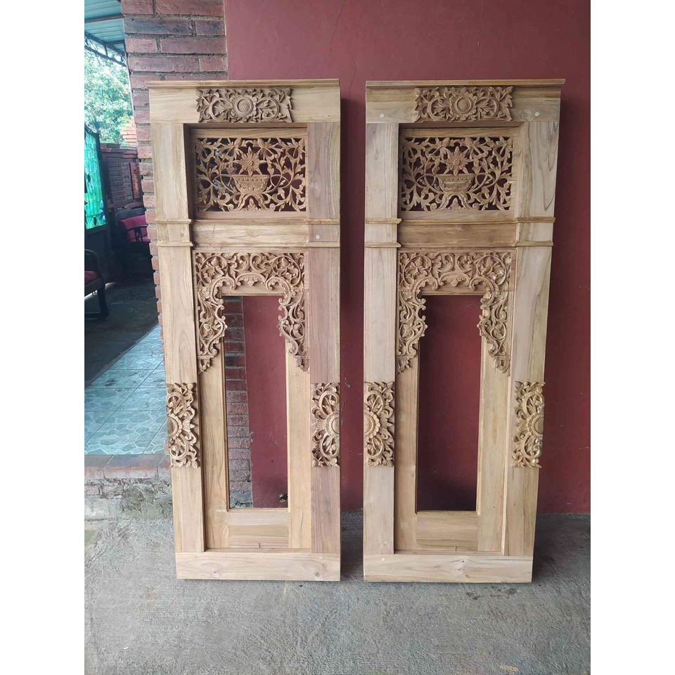 Jual Jendela Gebyok Jati Ukir Model Minimalis Ukuran L60 x T170 CM ...