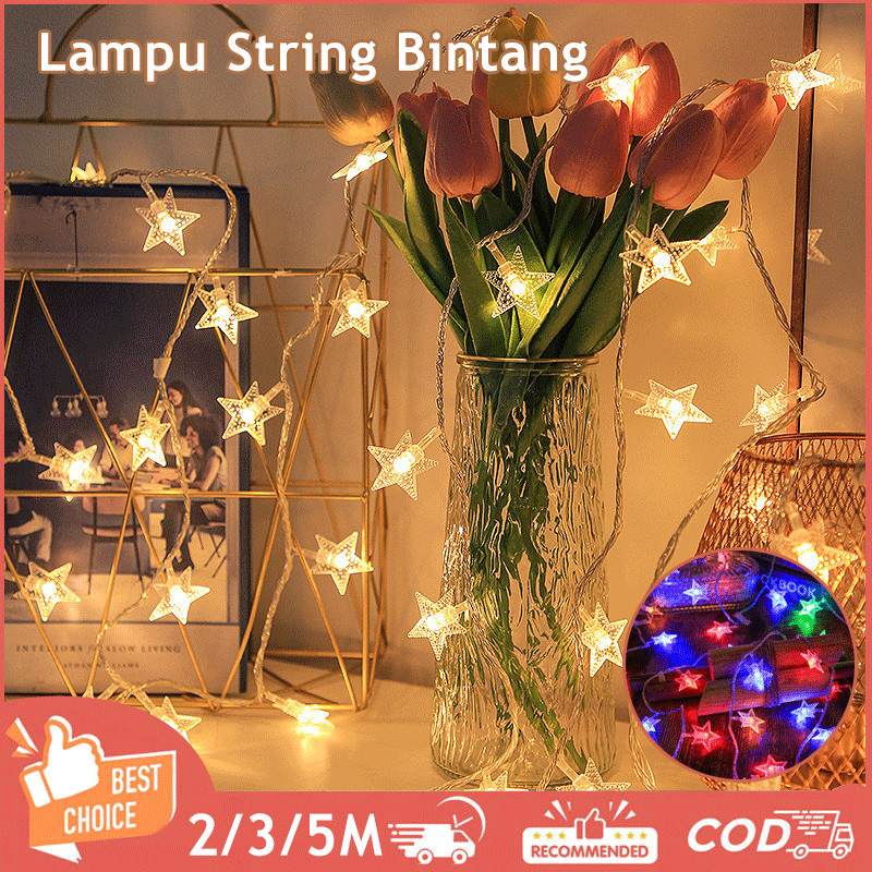 Jual 5M Lampu Kelap Kelip LED Bintang Warna Warna Warni Hias Lampu LED ...