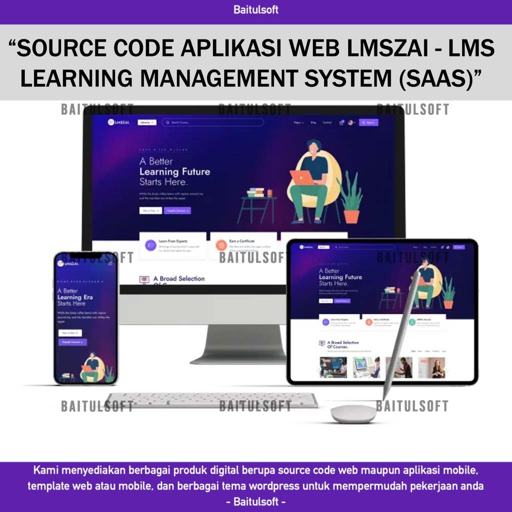 Jual SOURCE CODE APLIKASI WEB LMSZAI - LMS | LEARNING MANAGEMENT SYSTEM (SAAS) D4 BAITULSOFT ...