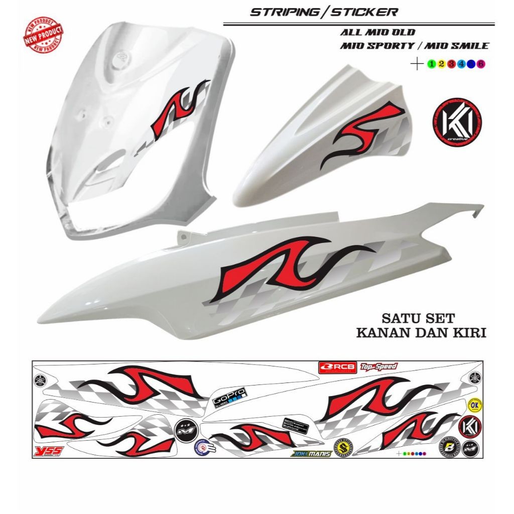 Jual STICKER STRIPING NEW MOTIP VARIASI MOTOR MIO OLD SMILE NEW SIMPEL ...