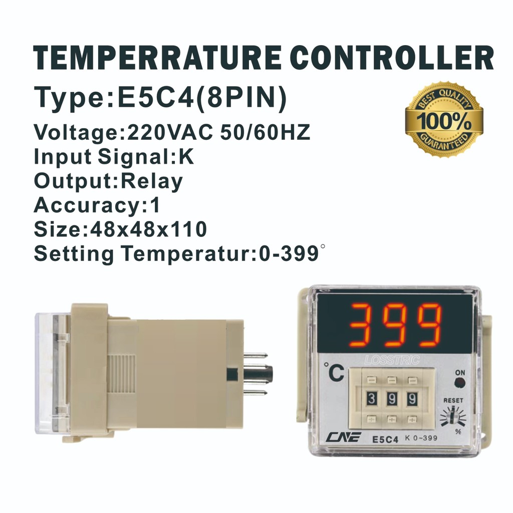 Jual Thermo Meter Digital / Temperature Controller 48x48mm Output Relay ...
