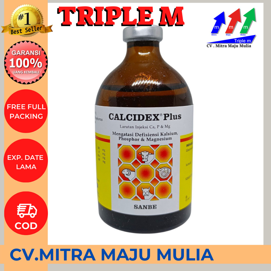 Jual CALCIDEX PLUS Injeksi 100 ml Obat Sapi Kambing Lumpuh Injeksi ...