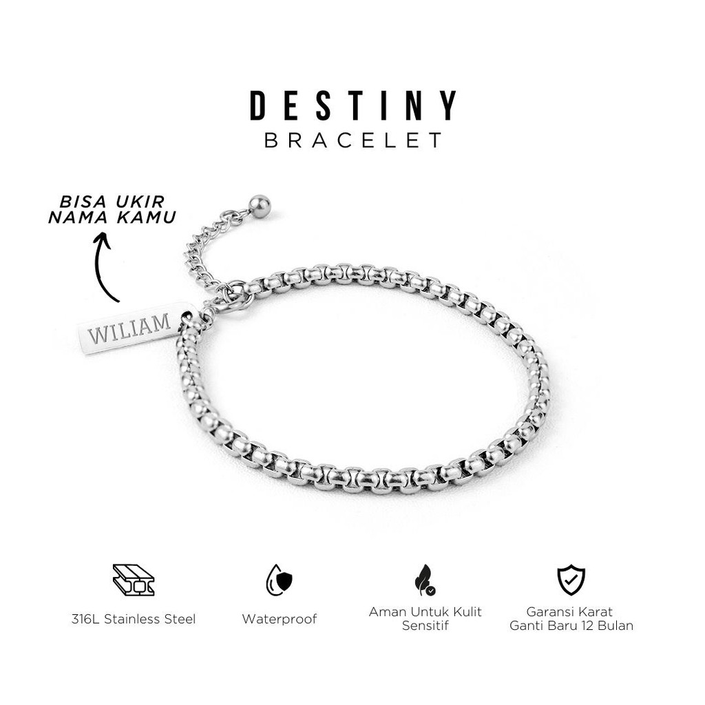 Jual PROJECT NINETYSEVEN - DESTINY Bracelet - Gelang Custom Nama Pria ...