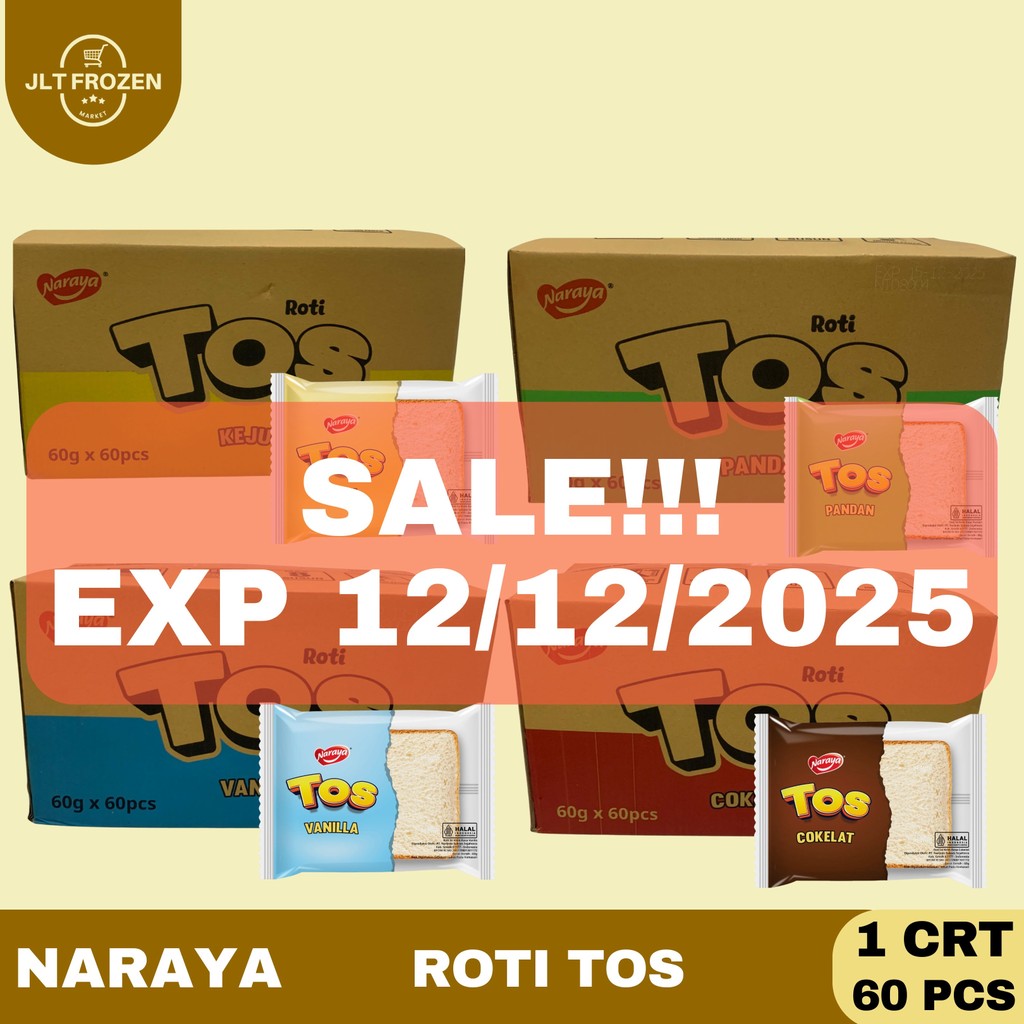 Jual Naraya Roti Tos 60g - 1 CRT/60 PCS / Roti Selai Keju / Pandan ...