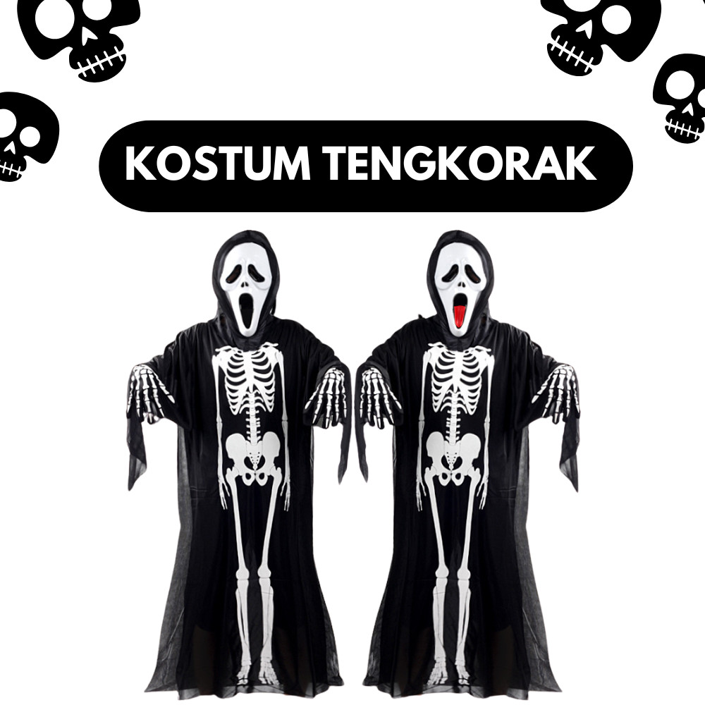 Jual DL OFFICIAL (KTOH01) Official Skeleton Ghost Kostum hantu baju ...