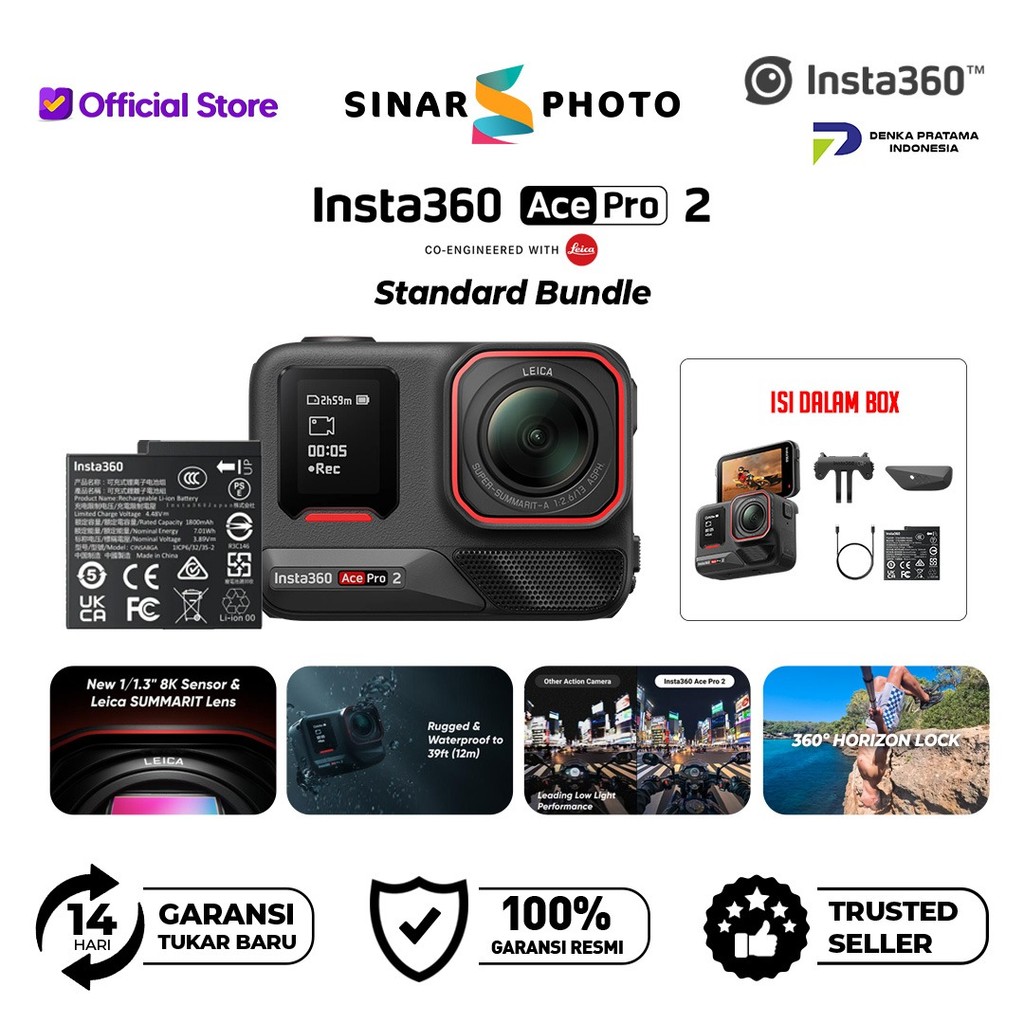 Jual Insta360 Ace Pro 2 8K Action Cam - Insta 360 Ace Pro 2 8K Camera - Garansi Resmi | Shopee ...