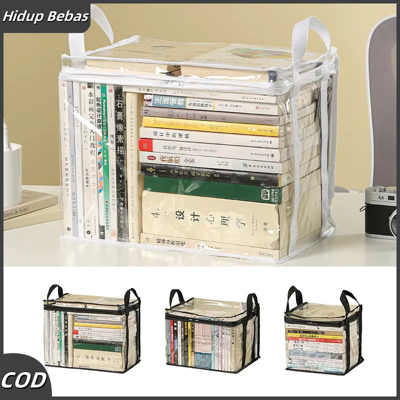 Jual Tas Penyimpanan Buku Transparan Kantong Lipat Organizer Tahan Debu ...