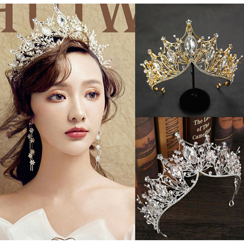 Jual Mahkota Kristal Mutiara Vintage, Tiara Bando Perhiasan Pengantin ...