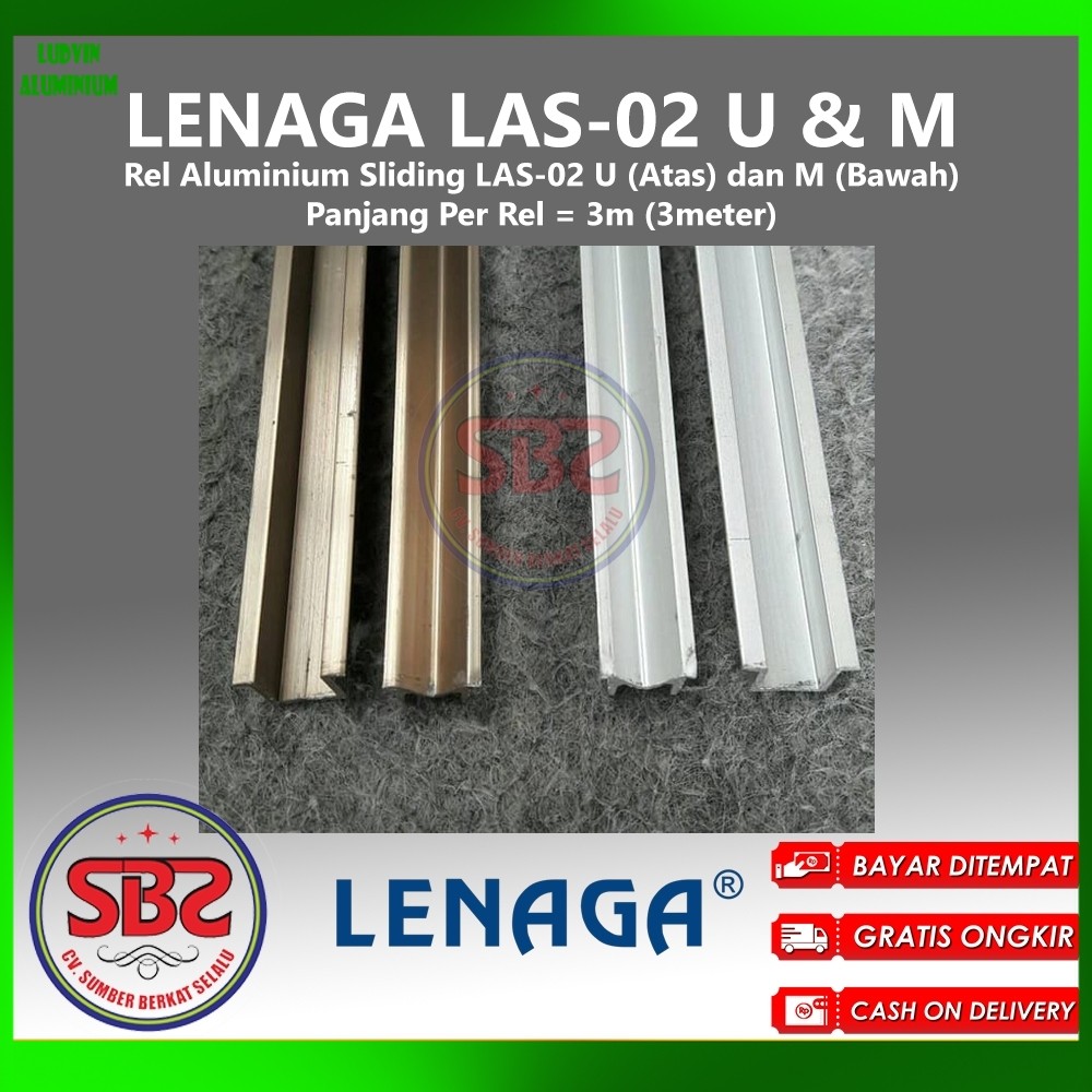 Jual LENAGA Rel Pintu Lemari Geser Alumunium - Sliding LENAGA LAS-02 U ...