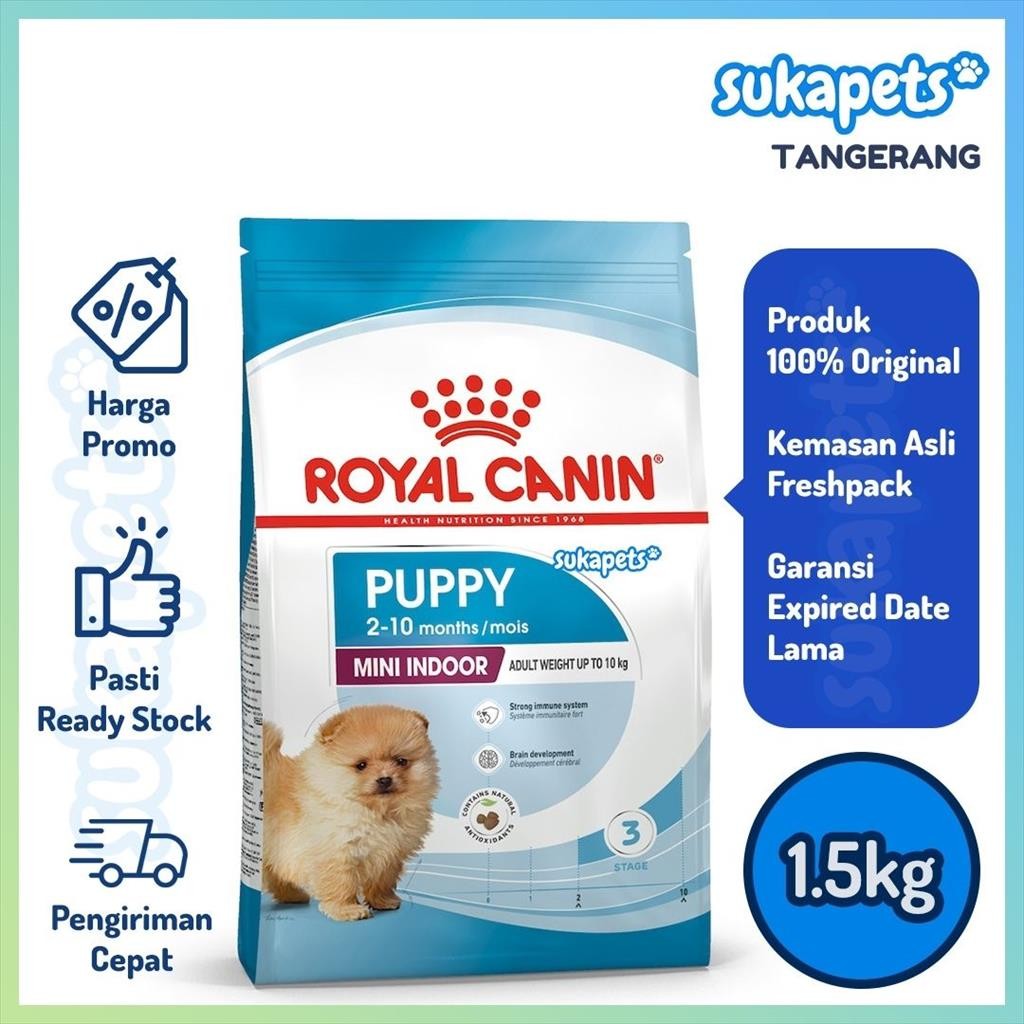 Jual Royal Canin Mini Indoor Puppy Makanan Anak Anjing 1.5kg | Shopee ...