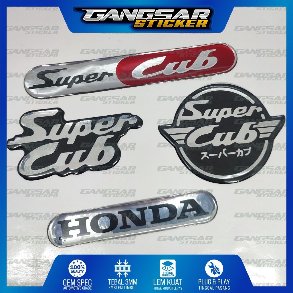 Jual emblem timbul honda super cub | emblem logo super cub honda ...