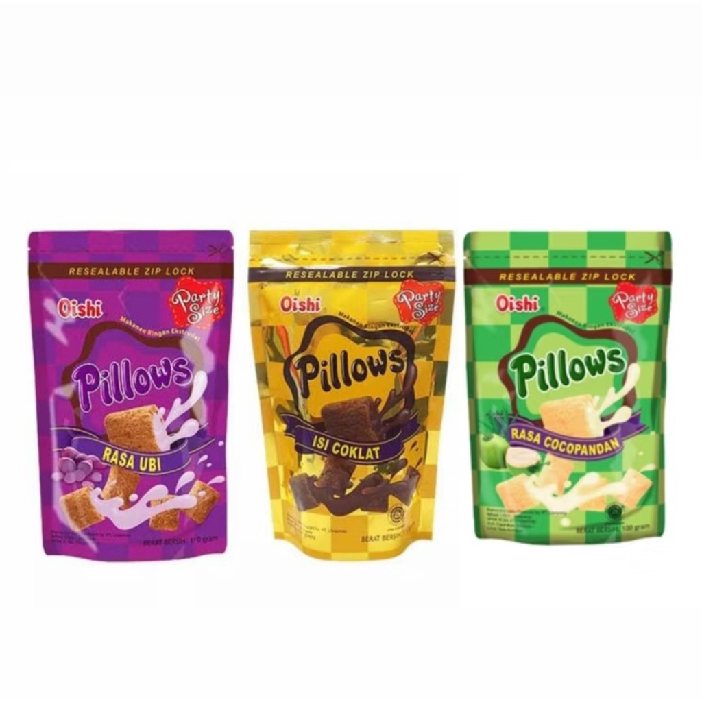 Jual Oishi Pillow Party Size Coklat / Ubi / Cocopandan | Shopee Indonesia