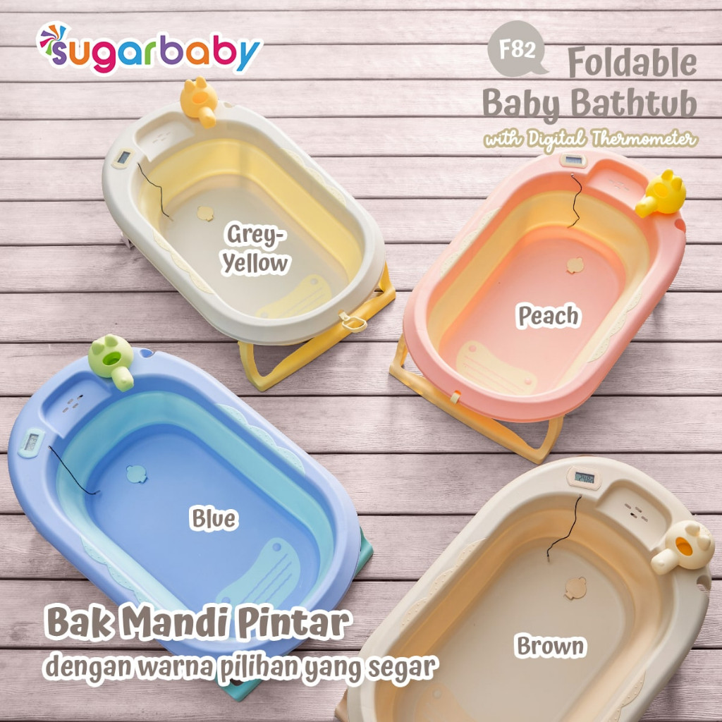 Jual Sugar Baby Foldable Baby Bath Tub with Digital Thermometer F88 ...