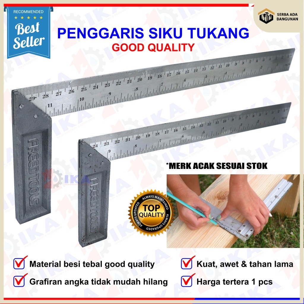 Jual SAB Penggaris Siku Tukang Besi Pasekon Ukur 25 cm / 10 inch / 30 ...