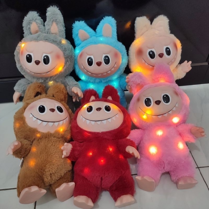 Jual Boneka Labubu LED Muka Karet Macaroon vynil face unofficial ukuran ...