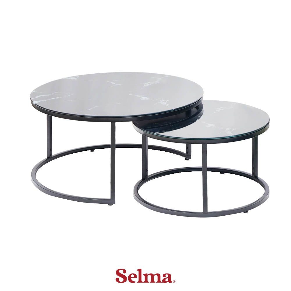 Jual Selma Set 2 Pcs Milan Meja Tamu - Hitam Set Coffee Table And End ...