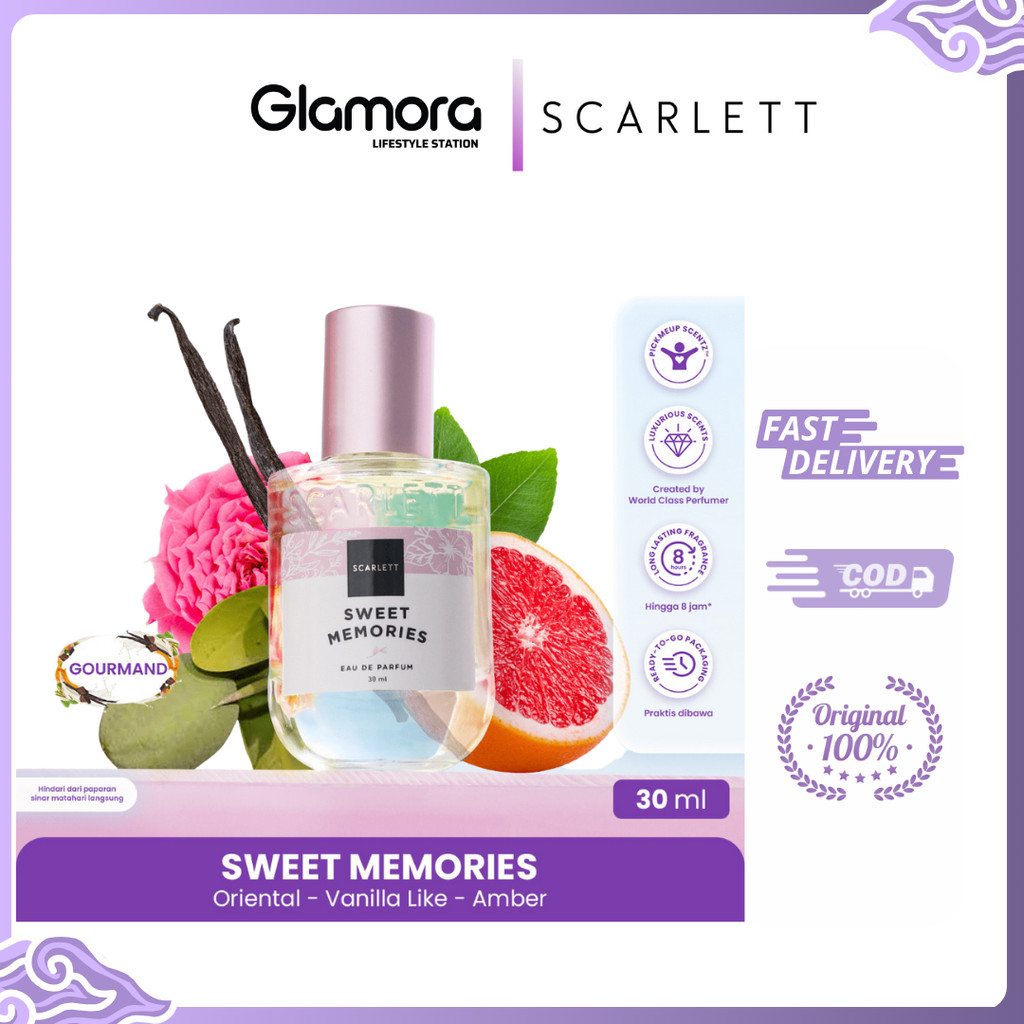 Jual Scarlett Whitening Eau De Parfum Sweet Memories 30ml - EDP Parfum ...