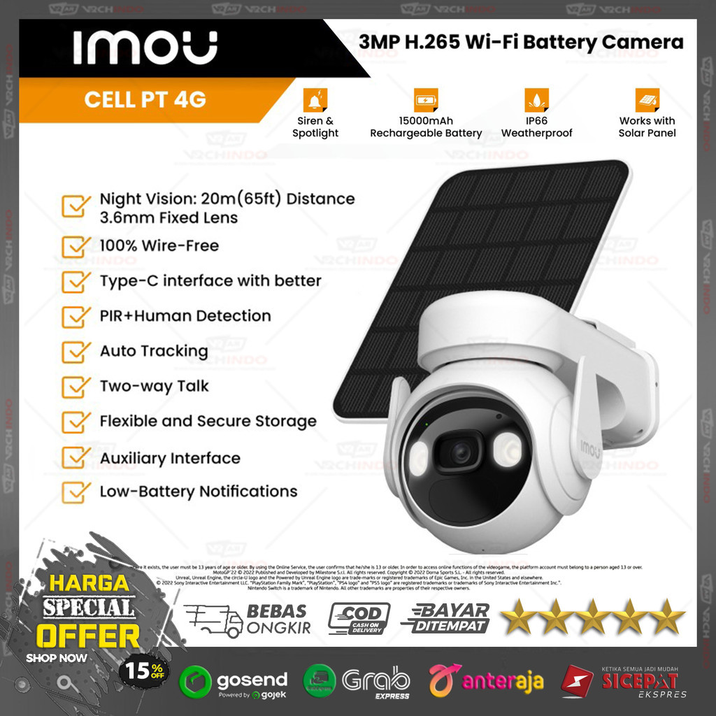 Jual IMOU CELL PT 4G + KIT IMOU CRUISER 3MP | CCTV Camera 4G Battery ...