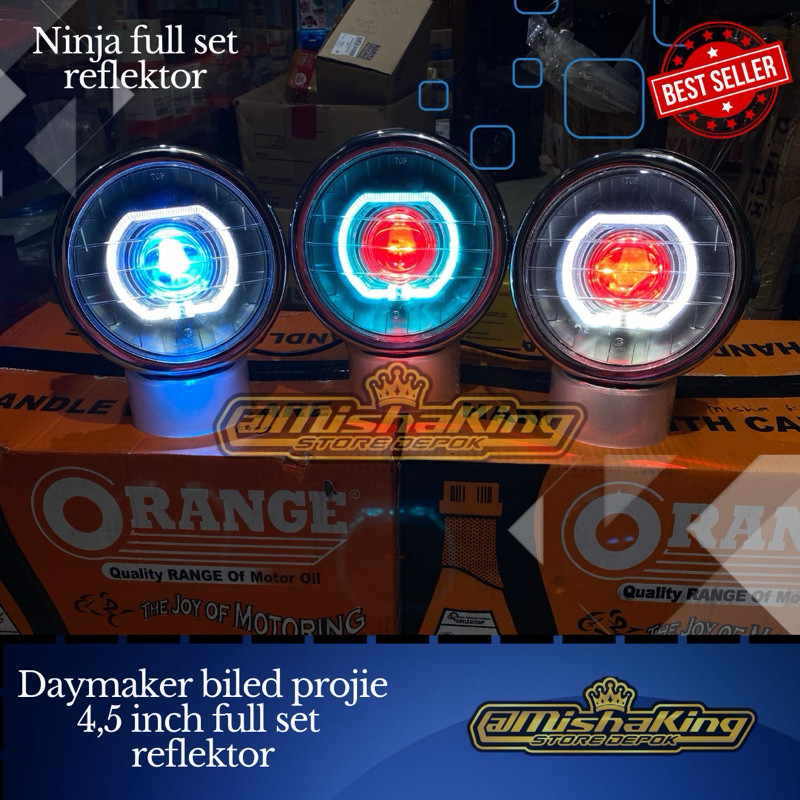 Jual Lampu billed biled ninja r ss projie 4.5 inch full set reflektor ...