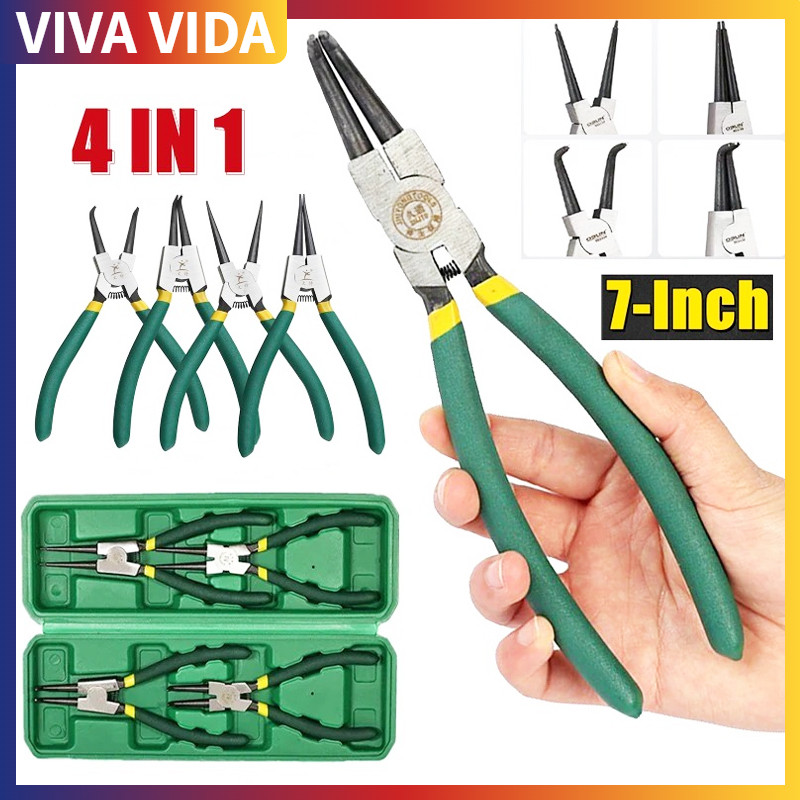 Jual 4 IN 1 Set Tang Circlip Bengkok Tang Circlip 7" Set Cincin Snap ...