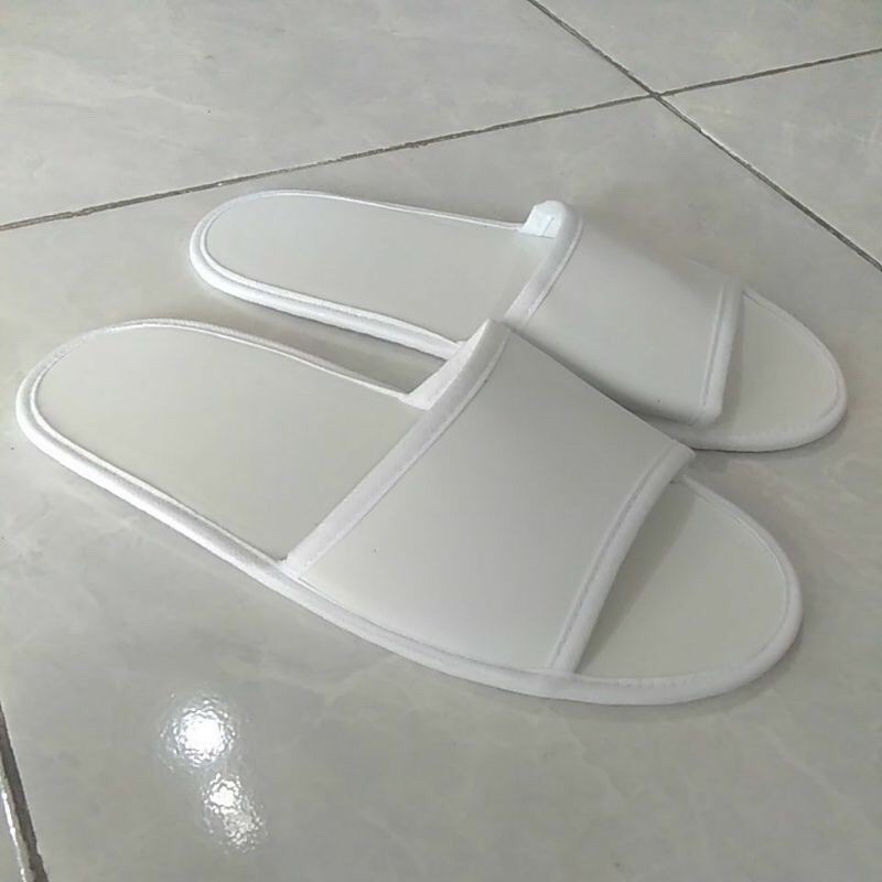 Jual PGM SANDAL HOTEL POLOS 4MM / SENDAL RUMAH SAKIT / SLIPPER PUTIH ...