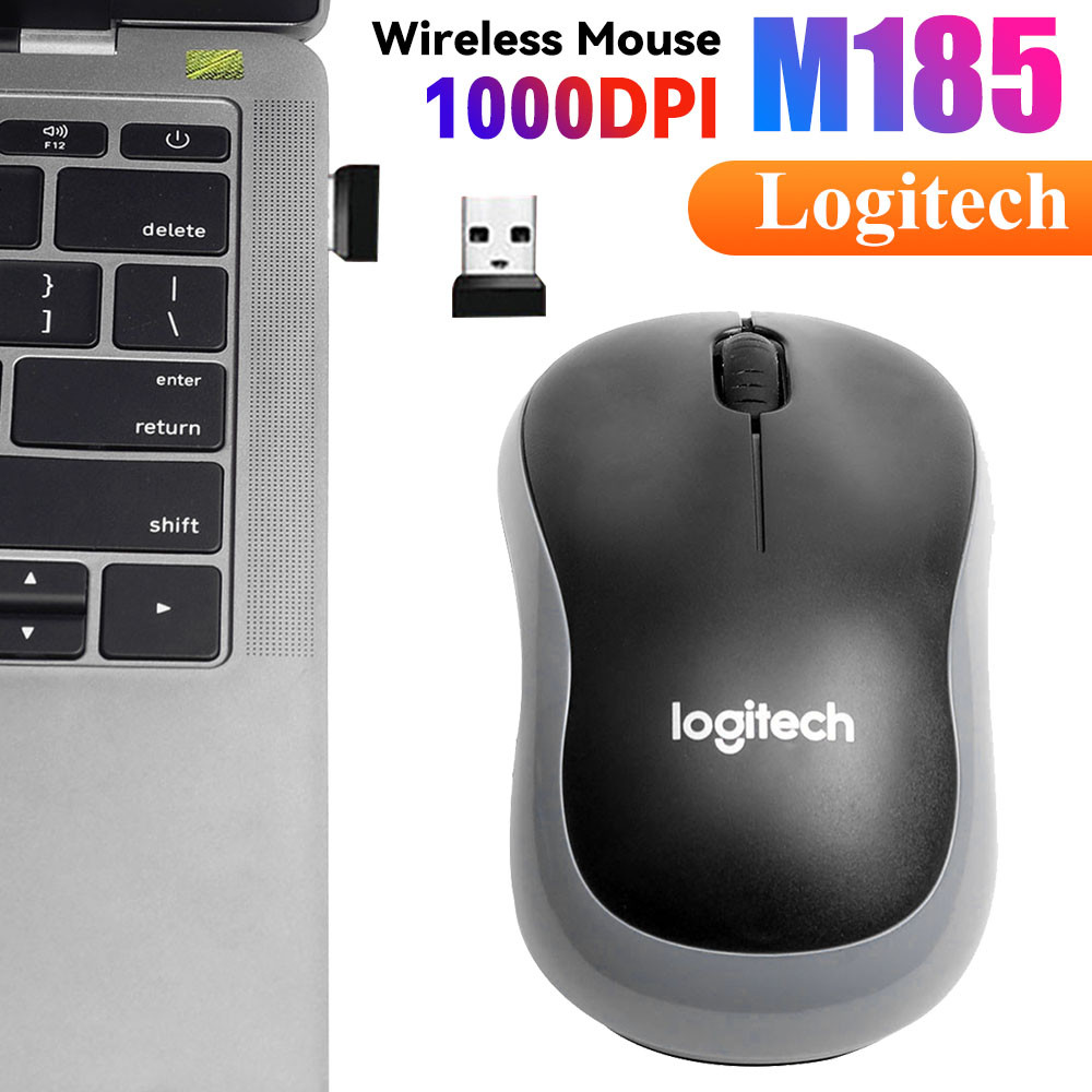 Jual Logitech M185 Wireless Mouse 1000DPI Mice with USB Receiver 3 ...