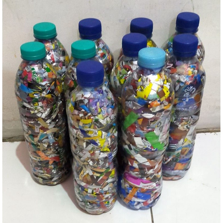 Jual ECOBRICK BOTOL 600ML BERAT 200gr bersih siap pakai pengganti baru bata bahan kerajinan ...
