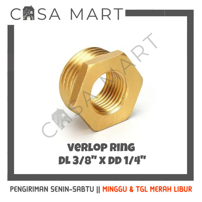Jual Verlop Ring 3/8 x 1/4 Kuningan Pluk Ring Vluk Vlog Otomatis Pompa ...