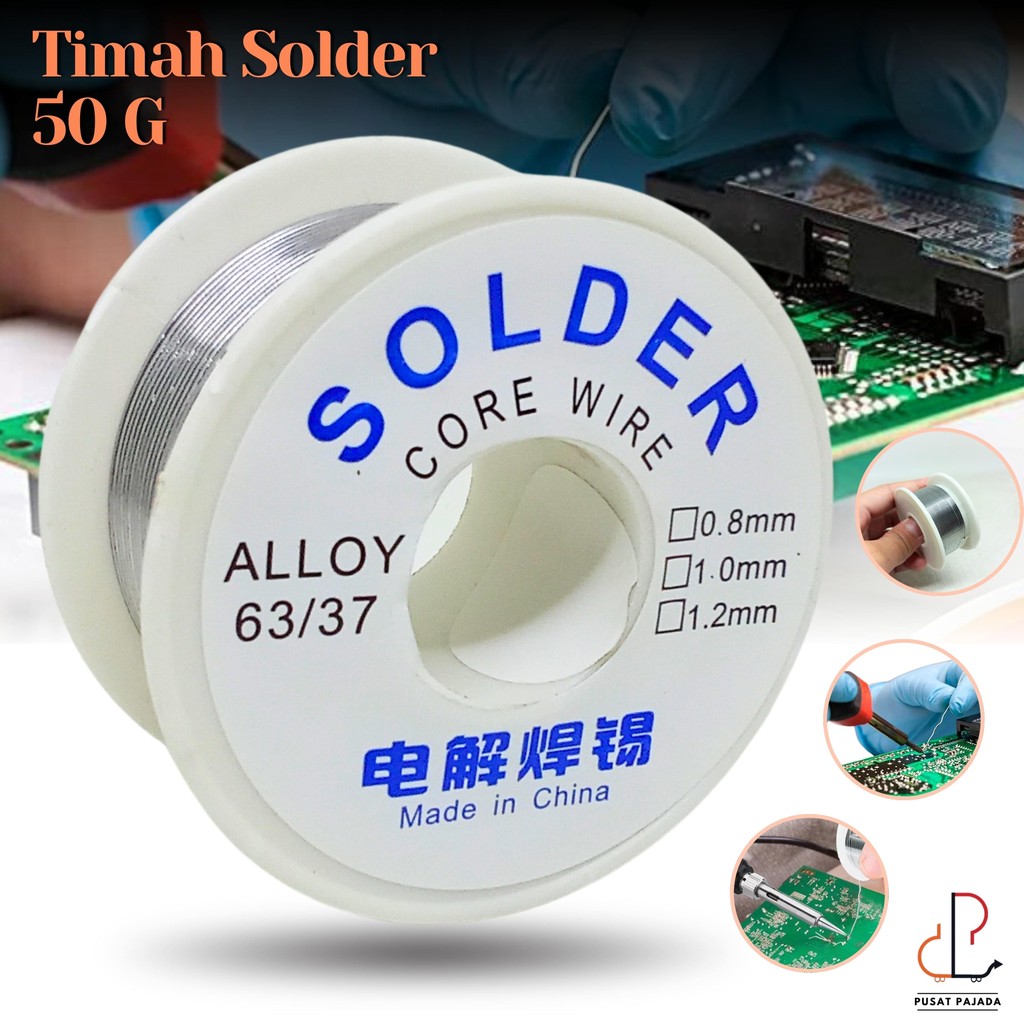 Jual Lead Roll Soldering Timah Kawat Solder Gulung Diameter 0,8mm 50g ...