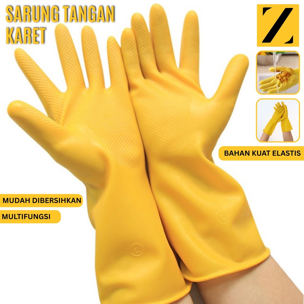 Jual 1 PASANG Sarung Tangan Karet Latex Lateks Tebal untuk Cuci Piring ...
