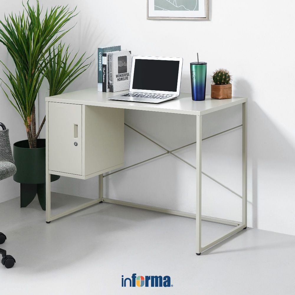 Jual Informa Lynd Meja Kantor Metal - Krem Beige Office Table Furnitur ...