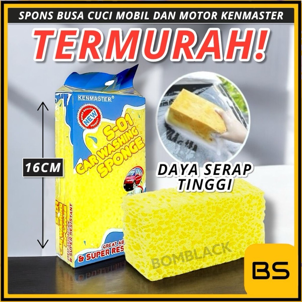 Jual KENMASTER Spon Busa KOTAK Spon Cuci Mobil Motor Spons Sponge Wax ...
