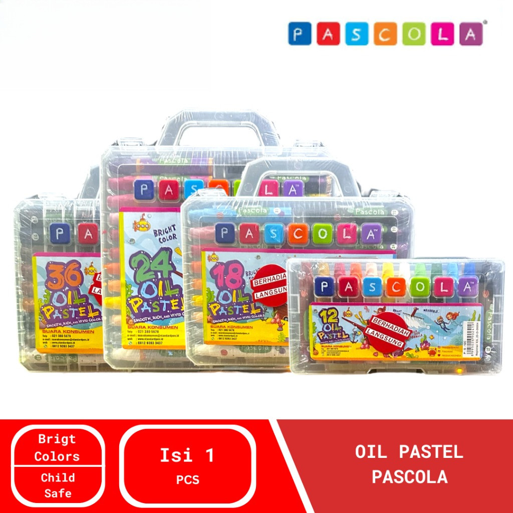 Jual Crayon / Oil Pastel PASCOLA 12 18 24 36 Warna (Set) Original ...