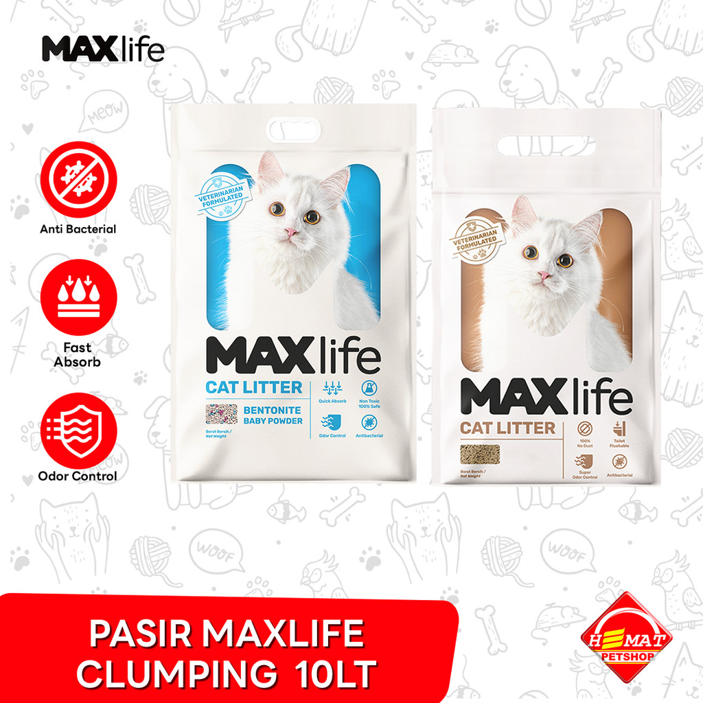 Jual GOSEND Pasir Kucing Maxlife Gumpal Wangi Clumping Bentonite 10 ...