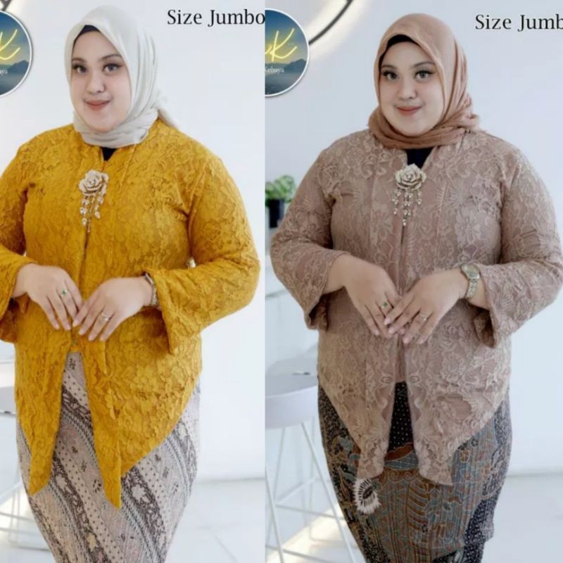 Jual Kebaya Kondangan modern Setelan Kebaya Modern Jumbo Muslim Atasan Kutubaru Hijab Floy ...