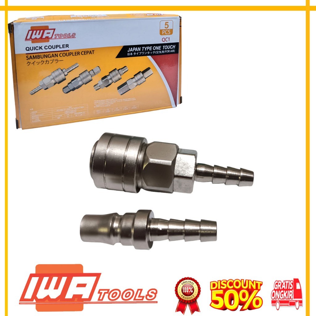 Jual Sambungan Selang Kompresor Adaptor Selang Angin Tekiro copler ...