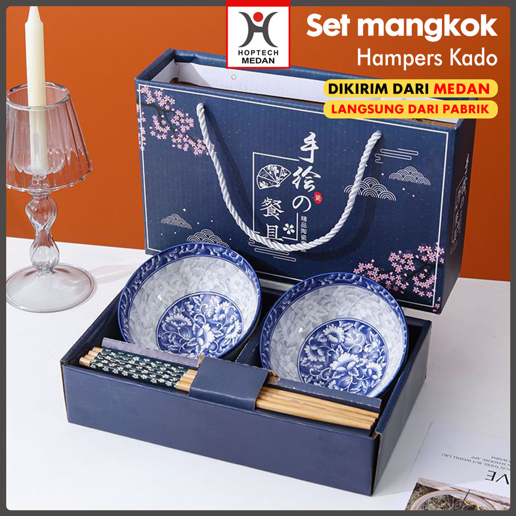 Jual Hoptech - Hampers Mangkok Keramik Set Mangkok Gift Set Mangkuk ...