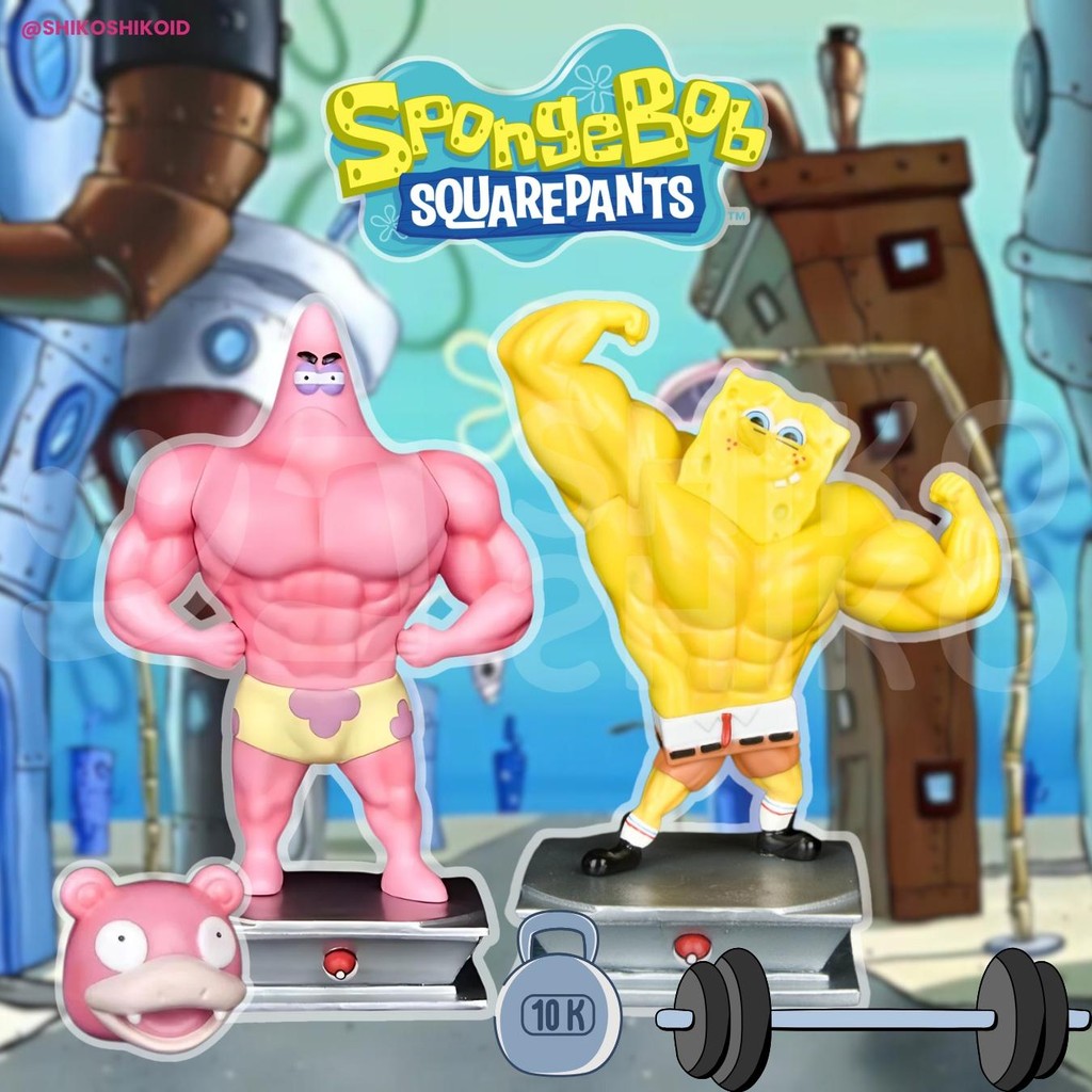 Jual FMCspb Figure Berotot Action Figur Muscle Sponge Bob Squarepants ...