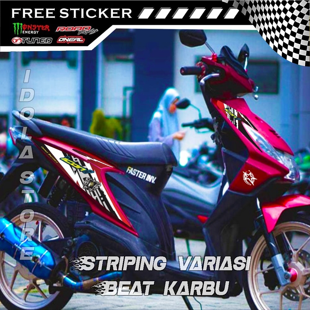 Jual Striping Variasi Beat Karbu Icon I Motif Striping Stiker Sticker ...