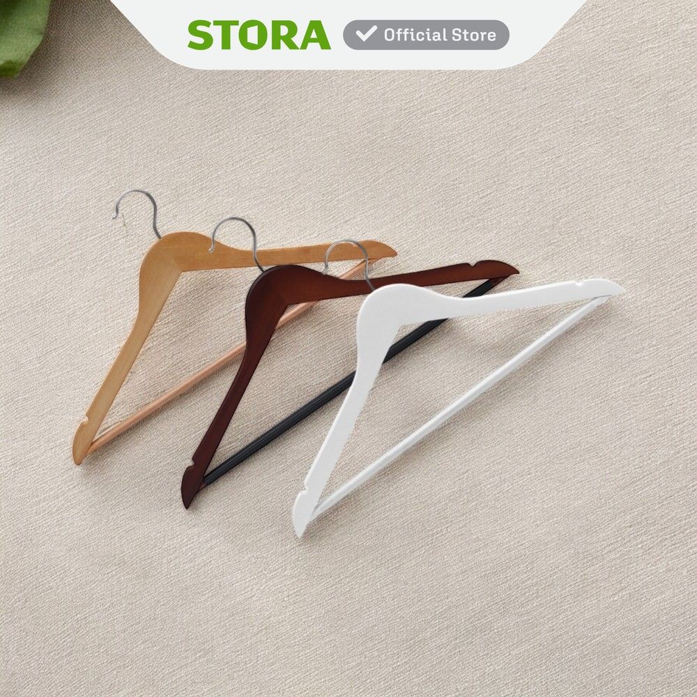 Jual Stora Set 8 Pcs Hanger Kayu & Pvc Dengan Tube Henger Gantungan ...