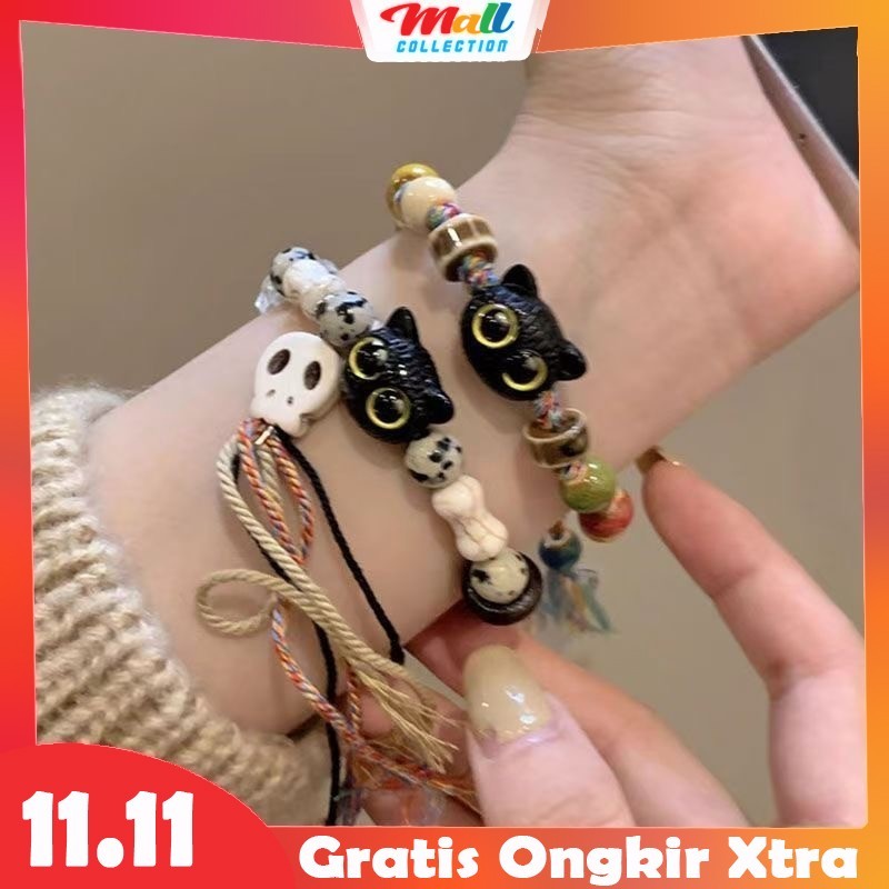 Jual MALL Gelang Vintage Motif Black Cat Karakter Kucing Untuk Pria ...