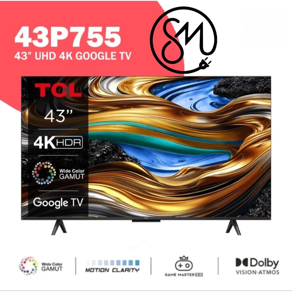 Jual LED TV TCL 43 inch 43P755 4K UHD Smart Google tv HDR Dolby Vision ...