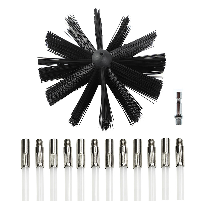Jual 100/150/200mm Brush Rotary Chimney Brush Long Handle Flexible Rod ...