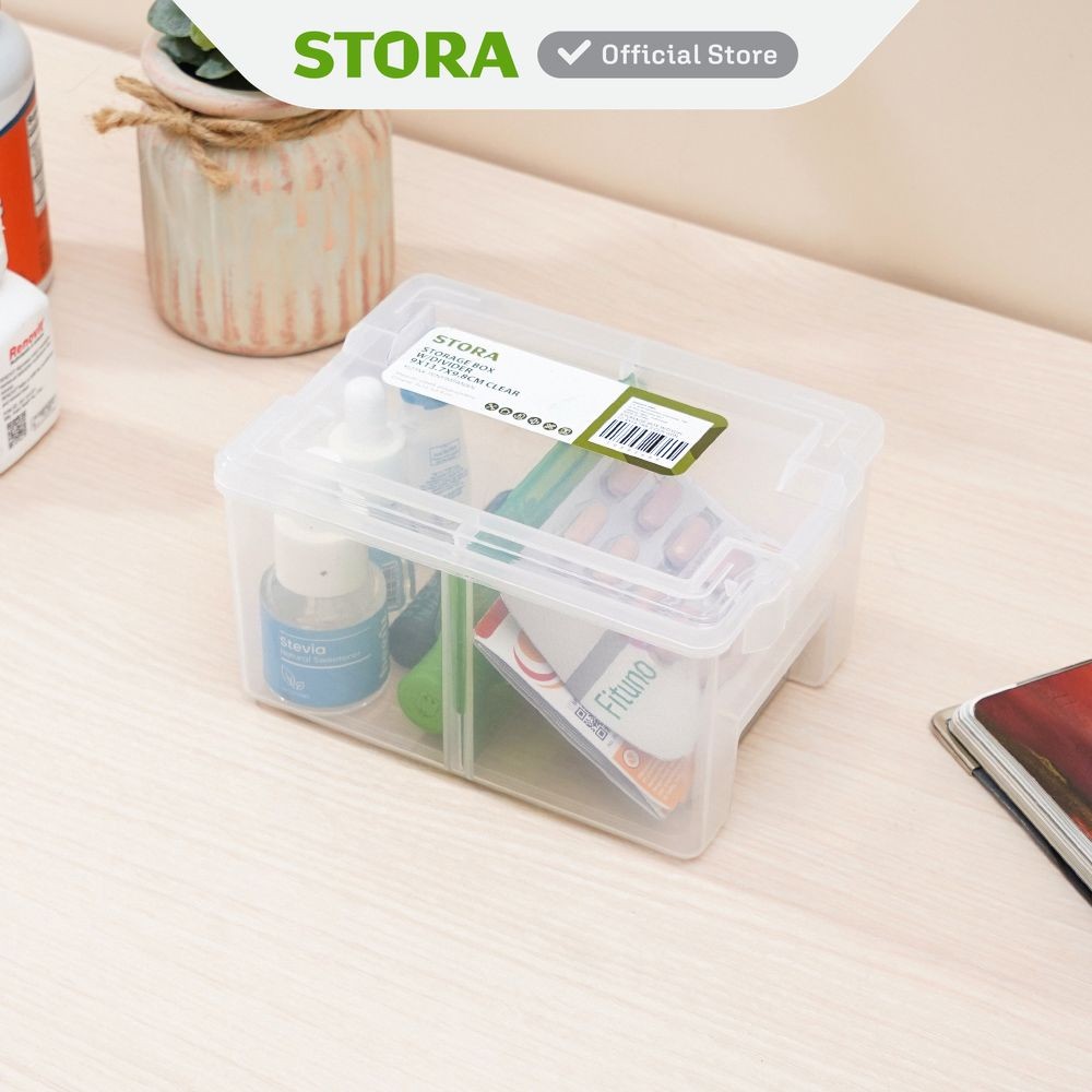 Jual Stora 10.4X14.7X8.3 cm Kotak Penyimpanan Dengan Sekat - HijauKotak ...