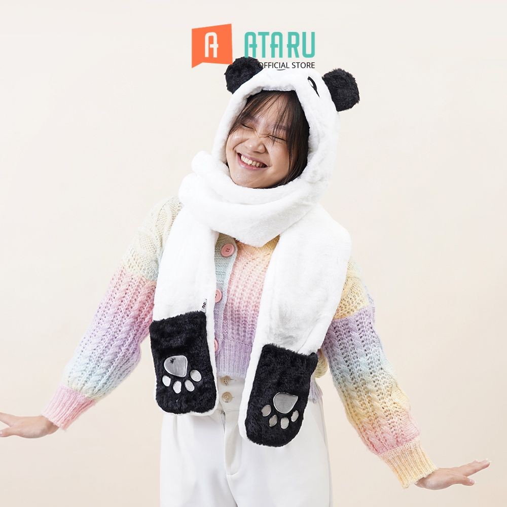 Jual Ataru Topi Head Cover Panda - Putih Aksesoris Kepala Karakter Topi ...